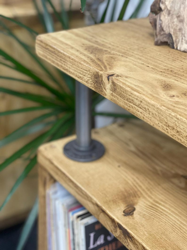 Rustic Reclaimed Wood Record Player Stand - Vinyl Storage Cabinet ...