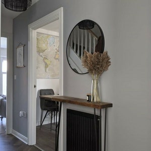 Rustic Radiator Cover With Hairpin Legs - Scaffold Board Hallway Table ...