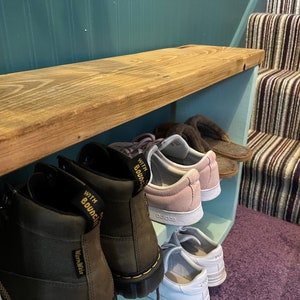 Bespoke Solid Wood Shoe Rack/bench Rustic Shoe Storage - Etsy