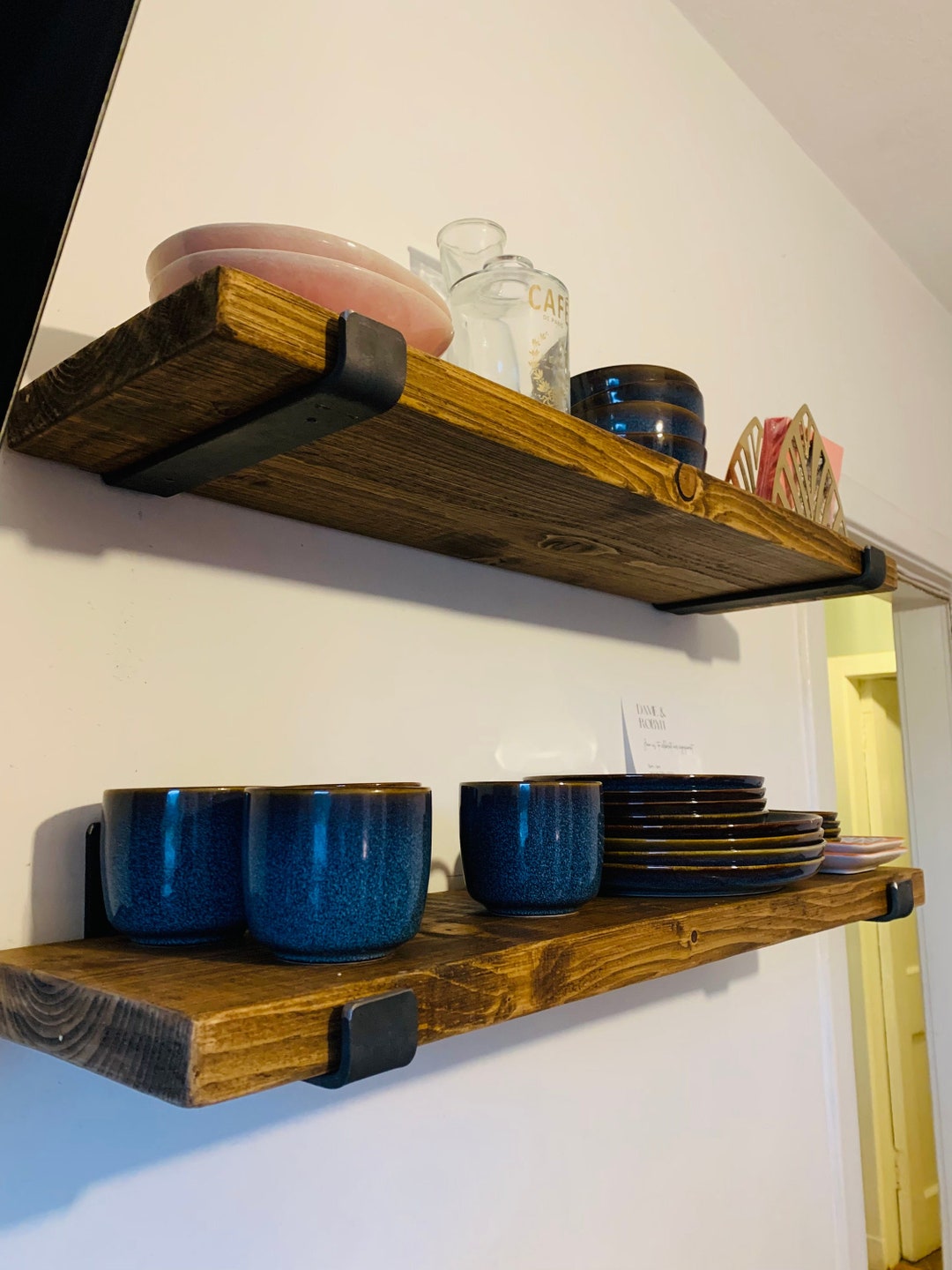 Rustic Handmade Shelf From Solid Wood 22cm Deep, 3cm Thick | Wooden ...