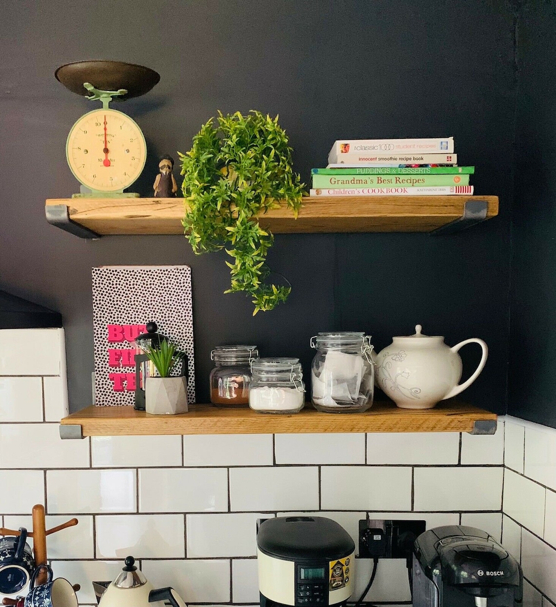 Rustic Shelf With Brackets Handcrafted Wood Shelf Rustic - Etsy