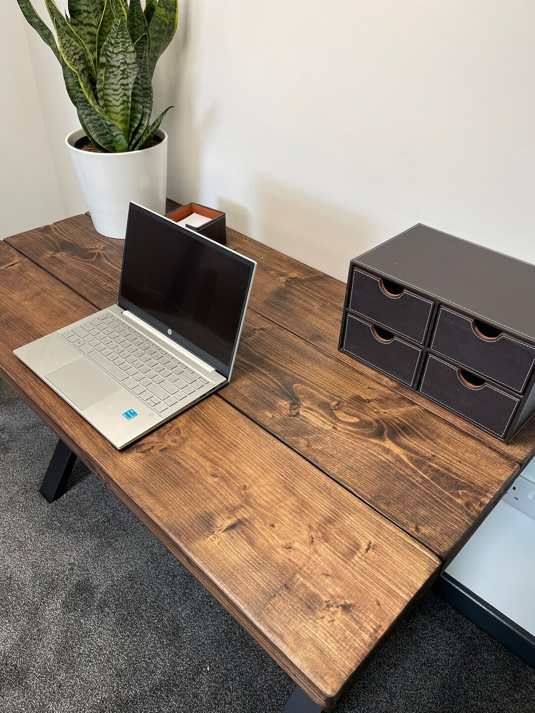 Solid Wood Handmade Rustic Office Desk Reclaimed Desk - Etsy UK