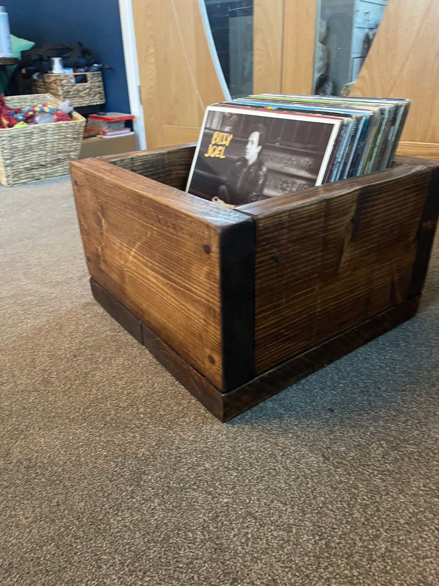 80 Record Storage Crate/box - Media Storage Unit for Vinyl - Holds 80 ...