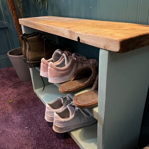 Bespoke Solid Wood Shoe Rack/bench Rustic Shoe Storage - Etsy