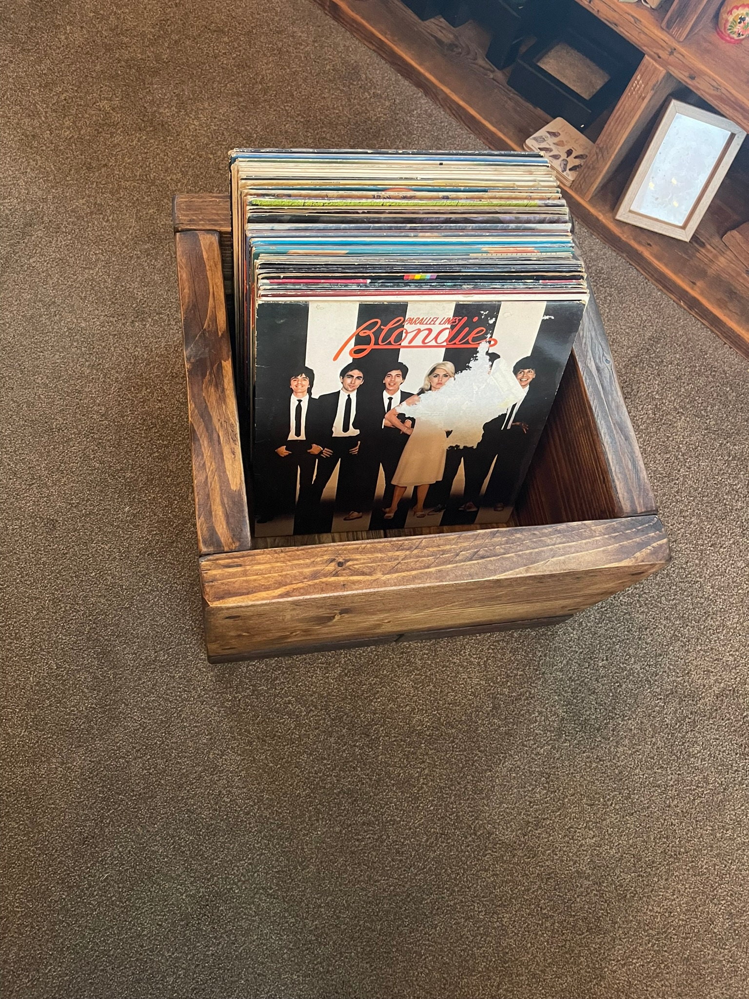 80 Record Storage Crate/box - Media Storage Unit for Vinyl - Holds 80 ...