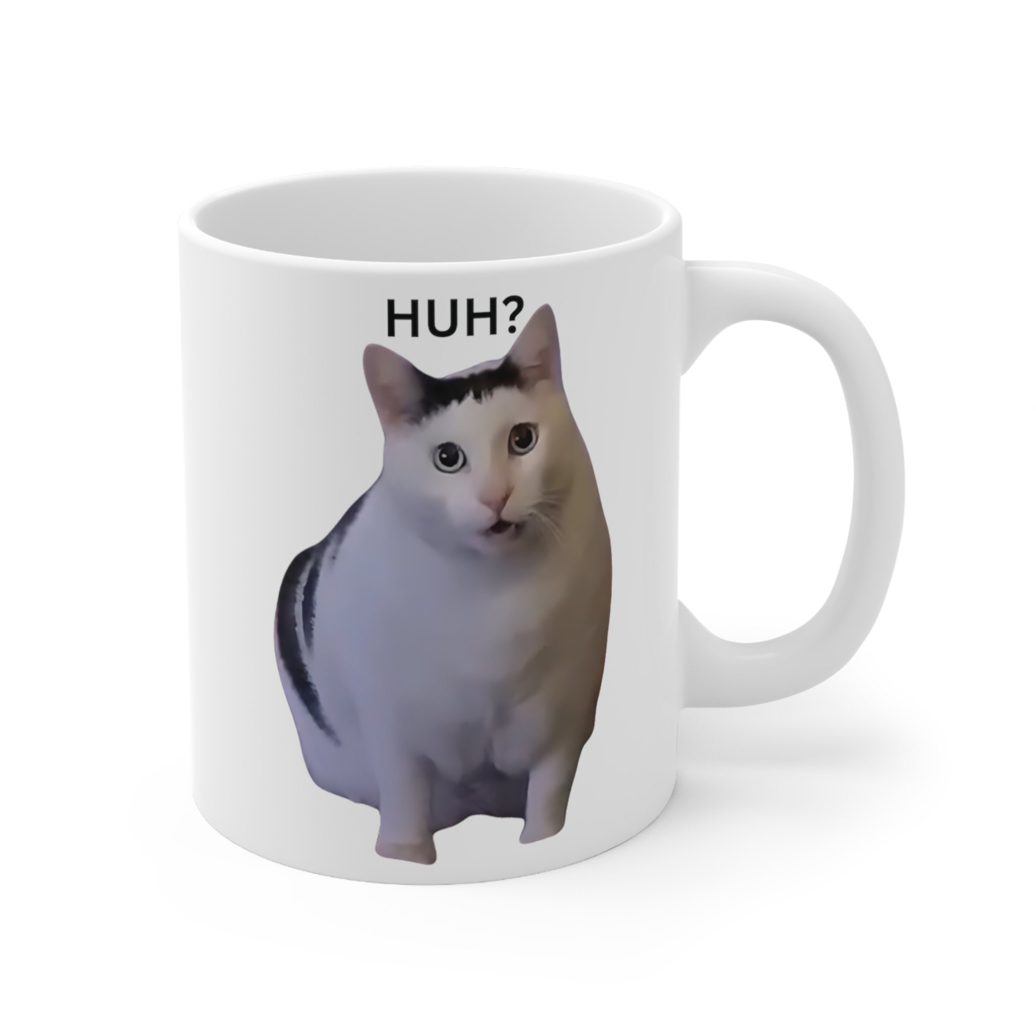 Huh Cat Mug, Cat Christmas Mug, Huh Cat Meme, Funny Xmas Ornament, Cat ...