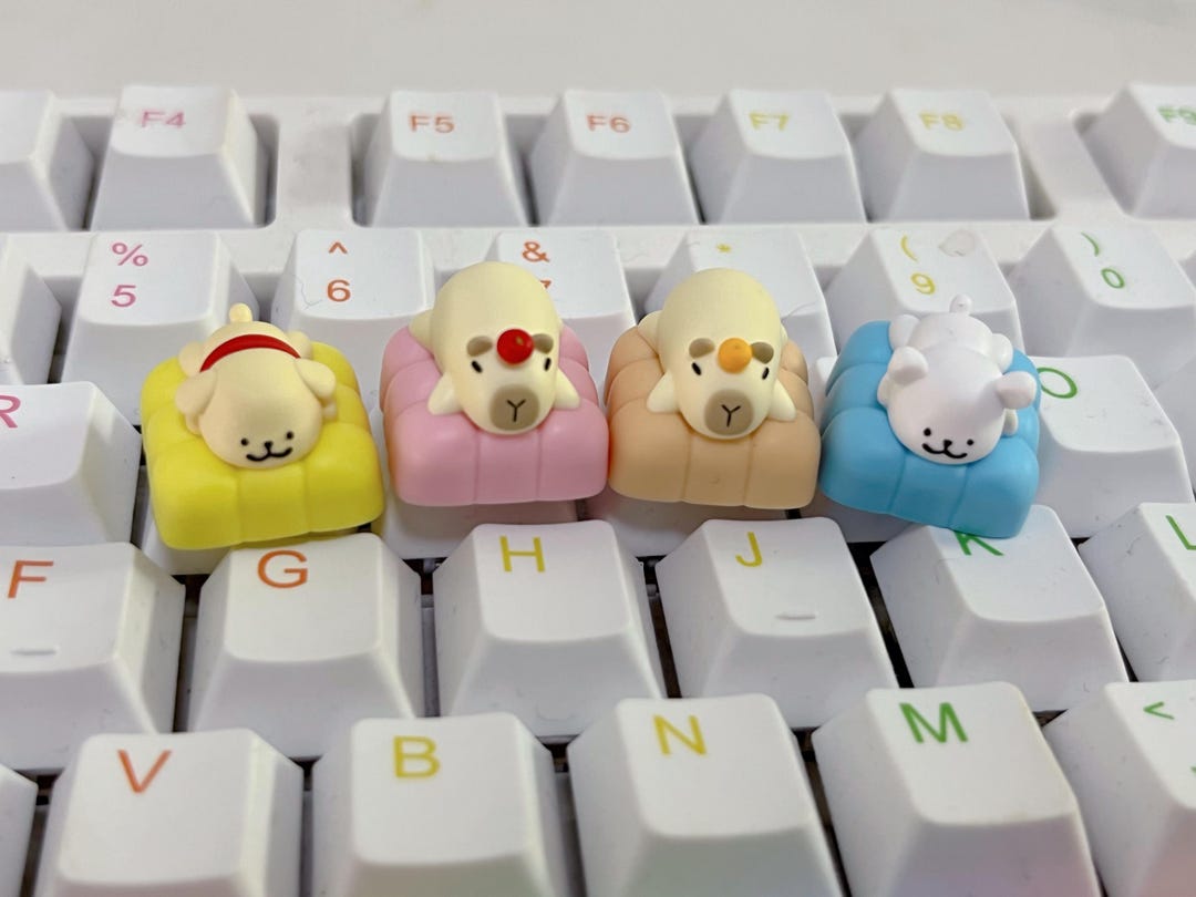 Capybara Dog Animal Direction Keycaps Lie Xmas Gift for MX Cherry Key ...