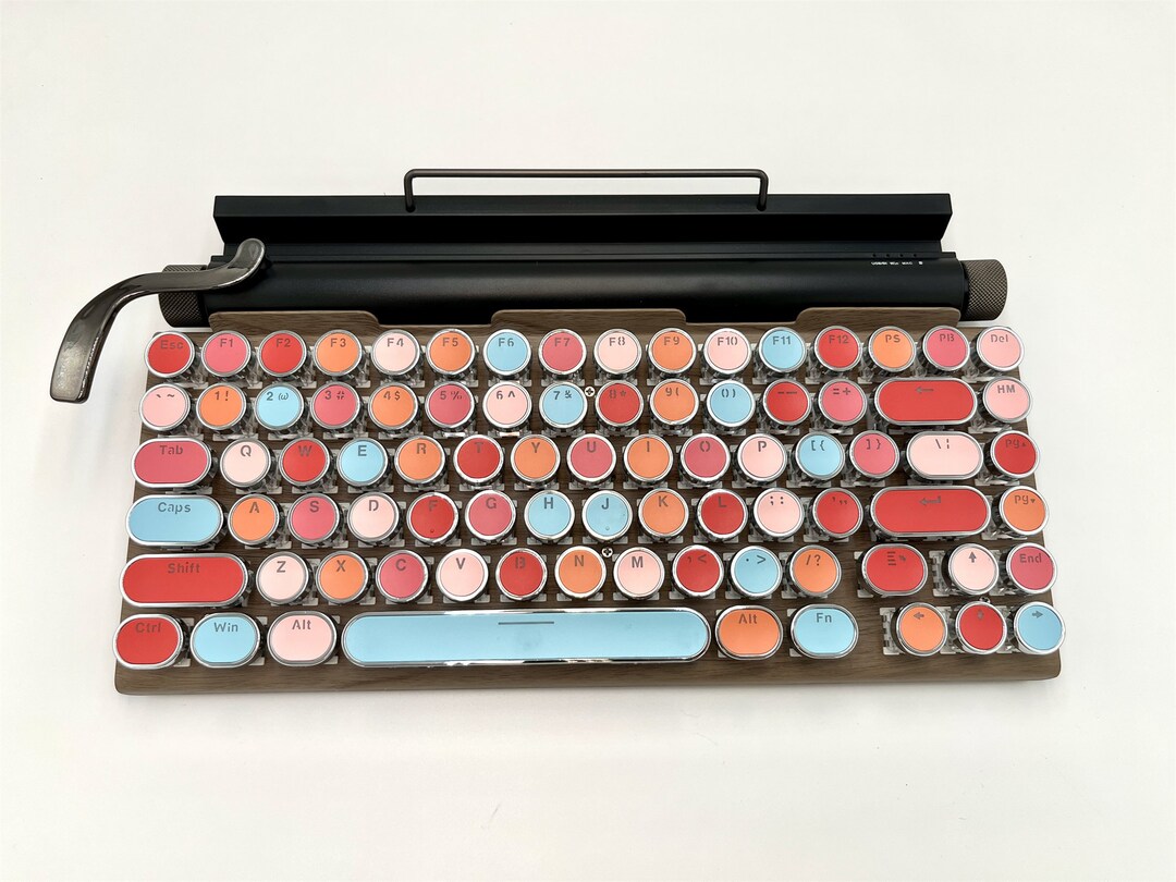 Steampunk Bluetooth Mechanical Keyboard: Colorful Metal Keycaps, 83-key ...