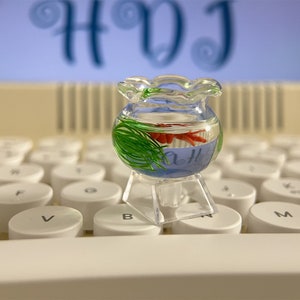 Goldfish Glass Clear Mini Handmade Fish Tank ESC Keycap for MX Cherry ...