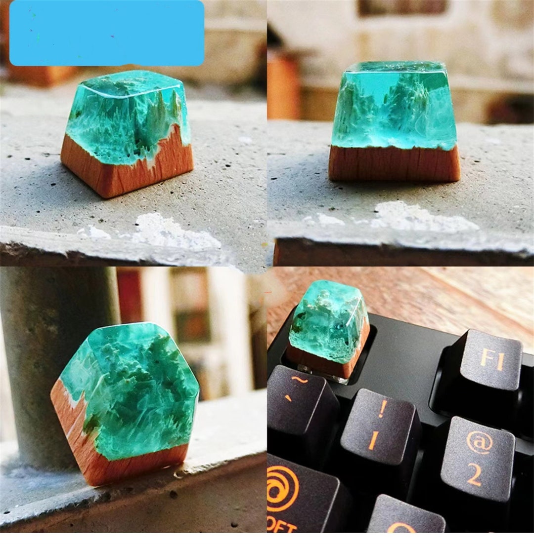 Snow Clouds Light Night Mountain Wood Carve Handmade Keycap OEM R4 ...
