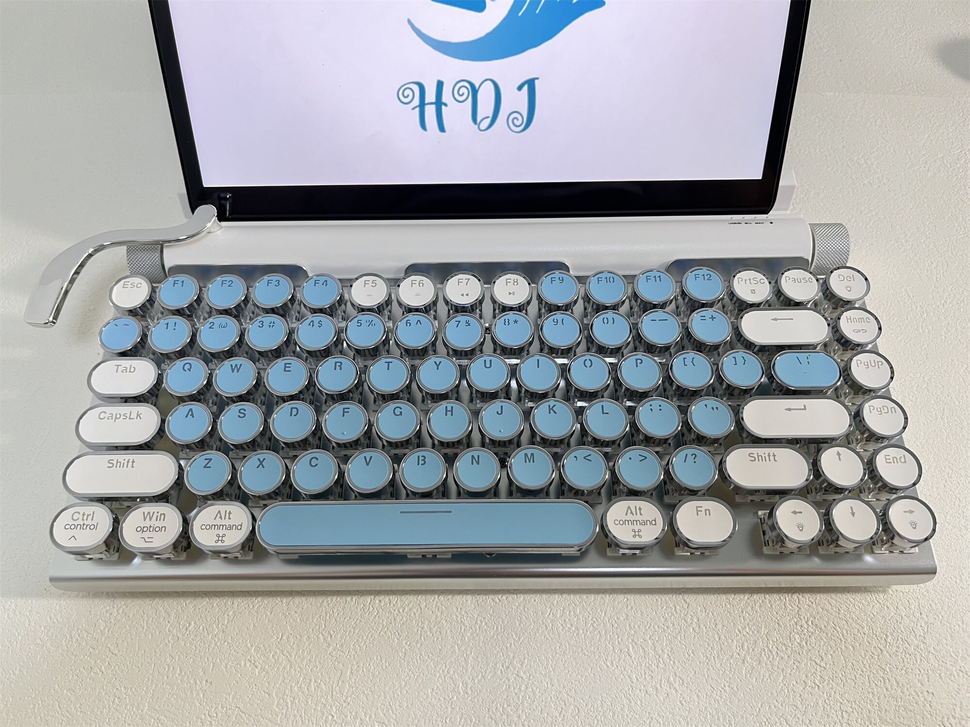 Blue Steampunk Mechanical Keyboard: Wireless Bluetooth, 83 Keycaps - Etsy