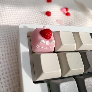 Pudding Jelly Cute Cat Dessert Strawberry Animal Keycap Xmas Gift for ...