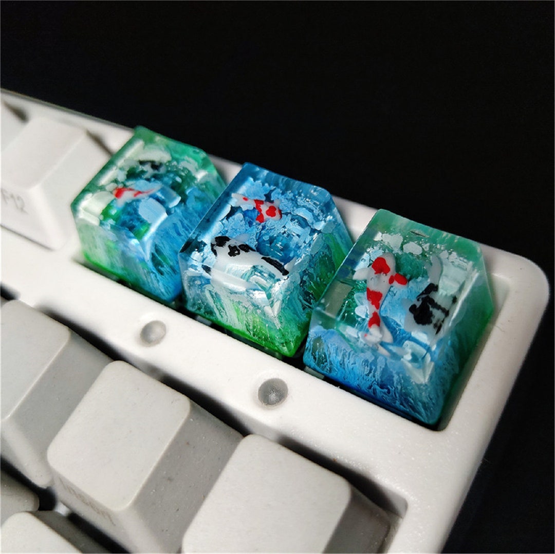 Fish Lake Green Koi Artisan Resin Handmade 1U OEM R4 Key Cap - Etsy
