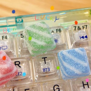 Handmade Resin Candy Stripe Keycap: Artisan Keyboard Decor - Etsy