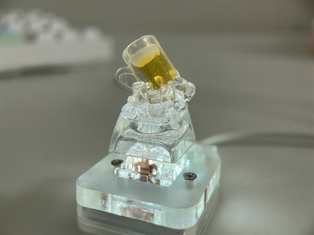 Beer Ice Cool Clear 3D Handmade Key Cap ESC for MX Cherry Keycap Gift ...