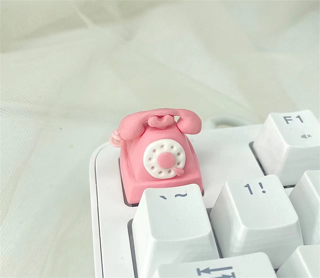Retro Miniature Dollhouse Telephone Vintage Dial Phone Pink Desk Phone ...