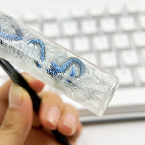 White Cloud Blue Chinese Dragon Animal 3D Carving Keycap Handmade SA ...