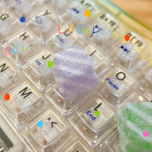 Handmade Resin Candy Stripe Keycap: Artisan Keyboard Decor - Etsy