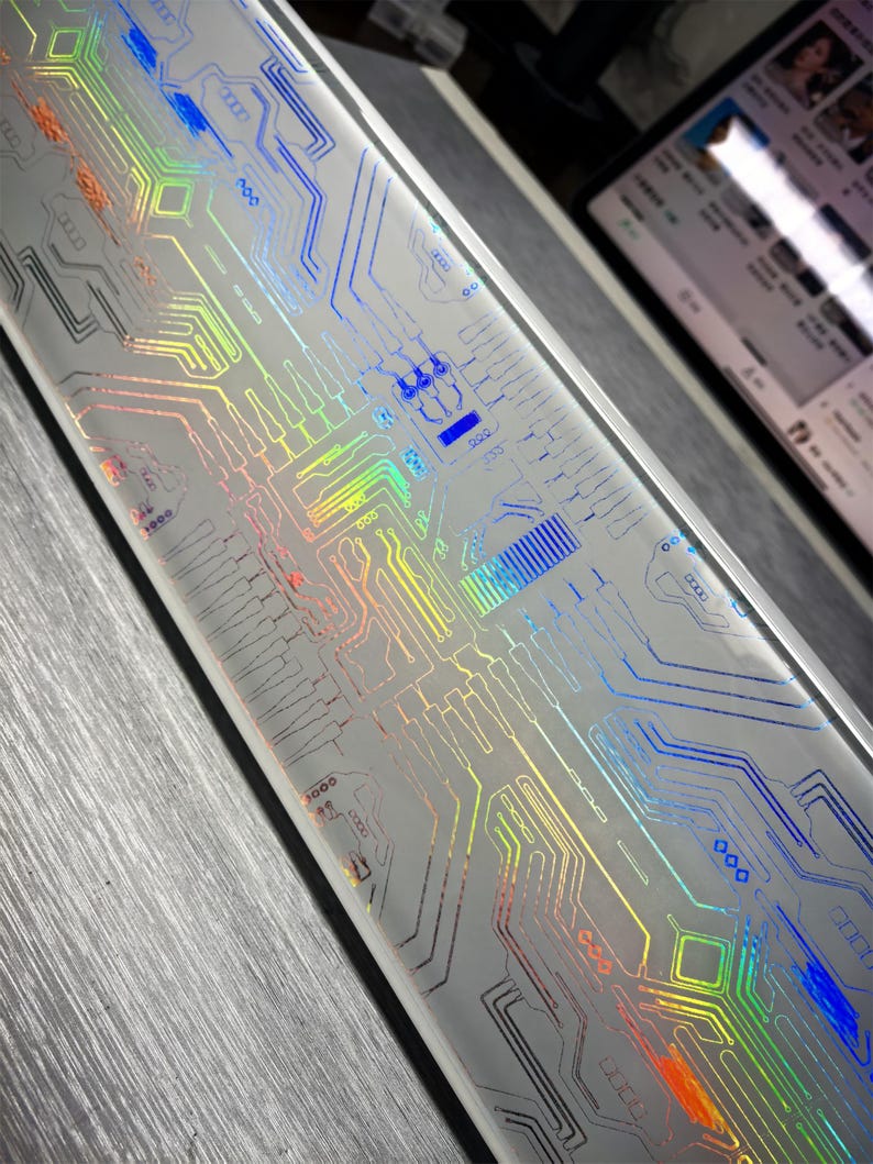 White Cyberboard Mechanical Keyboard Wrist Rest: Handmade Resin Artisan ...