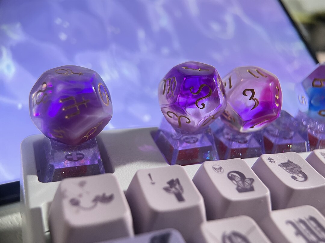 Zodiac Astrology Dice ESC Keycap: Purple Crystal MX Cherry Key Cap - Etsy