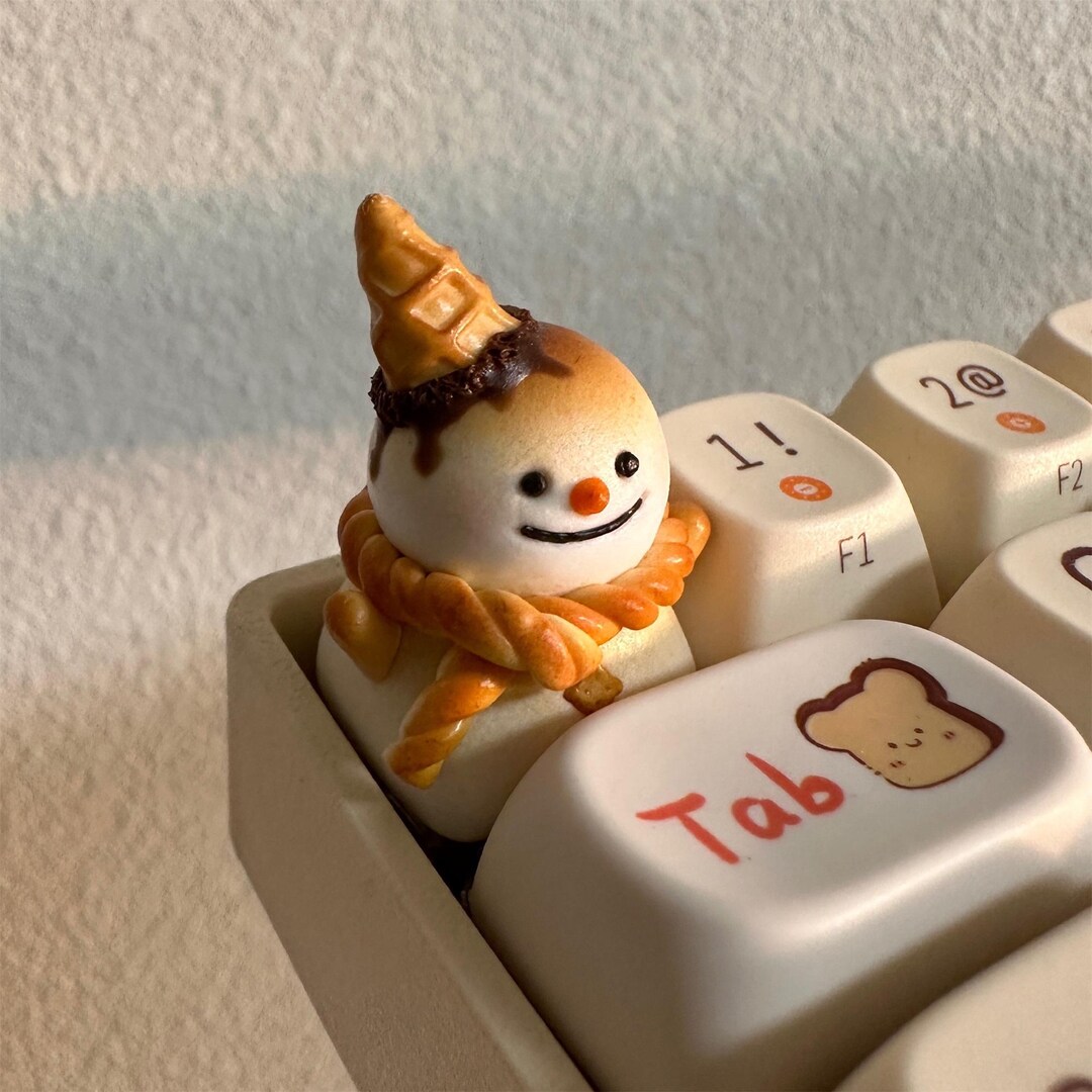 Handmade Snowman ESC Keycap: Toasted Marshmallow Bread, MX Cherry - Etsy