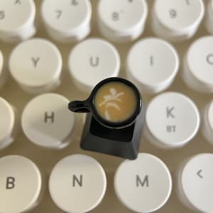 Coffee Cup Mini Handmade Cappuccino Drink ESC Keycap for MX Cherry Key ...