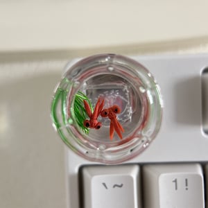 Goldfish Glass Clear Mini Handmade Fish Tank ESC Keycap for MX Cherry ...