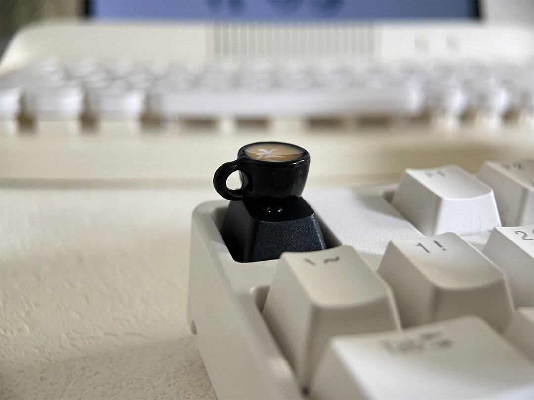 Coffee Cup Mini Handmade Cappuccino Drink ESC Keycap for MX Cherry Key ...