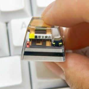 Car Model Initial D 藤原とうふ店 AE86 3D Clear Keycap Custom Made SA Key Cap ...