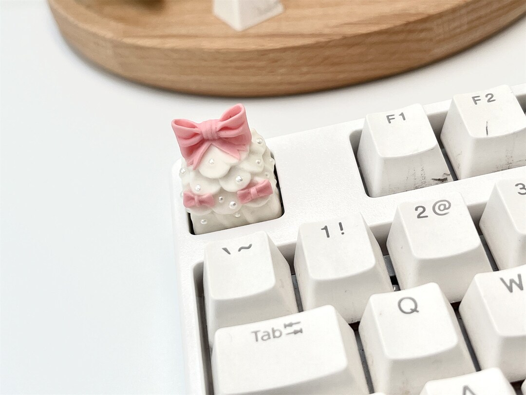 Pink White Tree Bow Cute Pearl ESC Handmade Artisan Collection Display ...