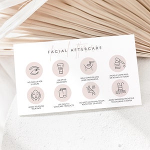 Facial Aftercare Card Template, Editable Facial Care Cards, Esthetician Template, Skin Care ...