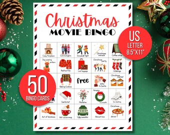 Christmas Song Bingo Cards, Holiday Music Bingo, Party Game, Printable ...