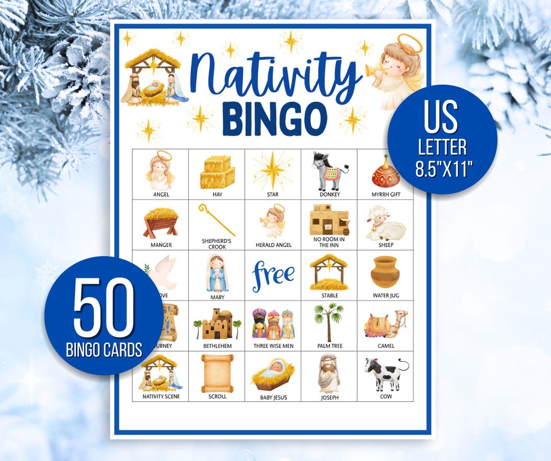 Nativity Bingo Cards, Christmas Bingo, Christmas Activity, Nativity ...