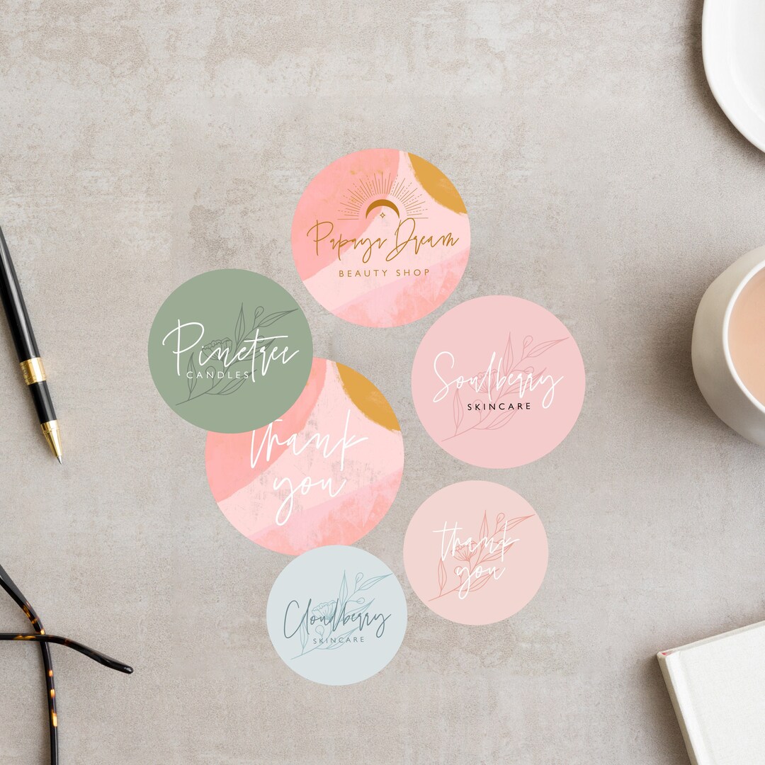 Editable Round Label Template, DIY Cosmetics Label, Custom Round Label ...