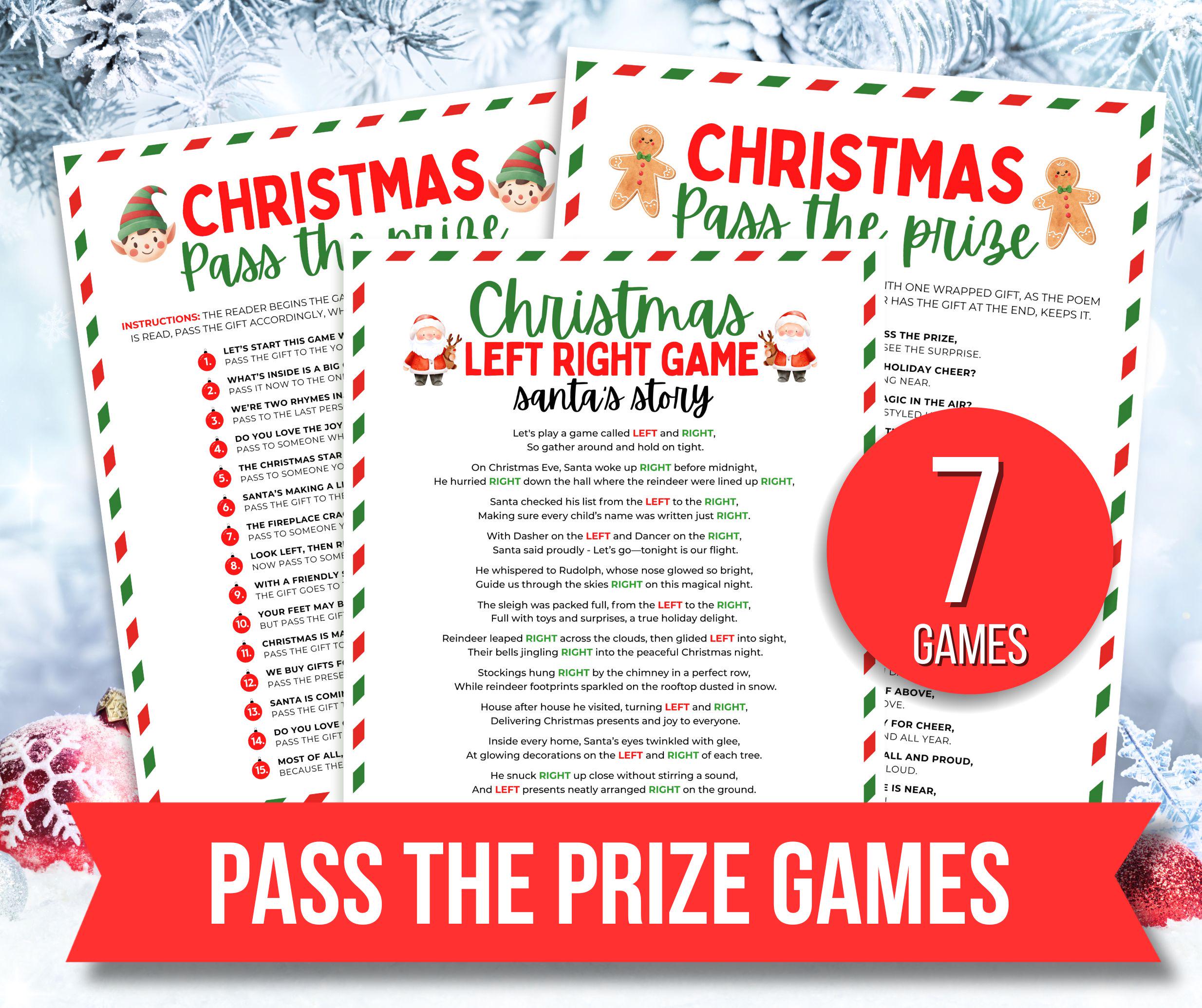 Christmas Pass the Prize Game, Pass the Present Game, Christmas Left ...