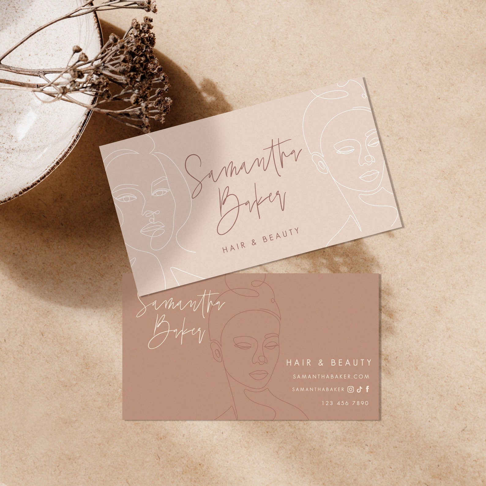 Beauty Business Card Template Editable DIY Business Card - Etsy