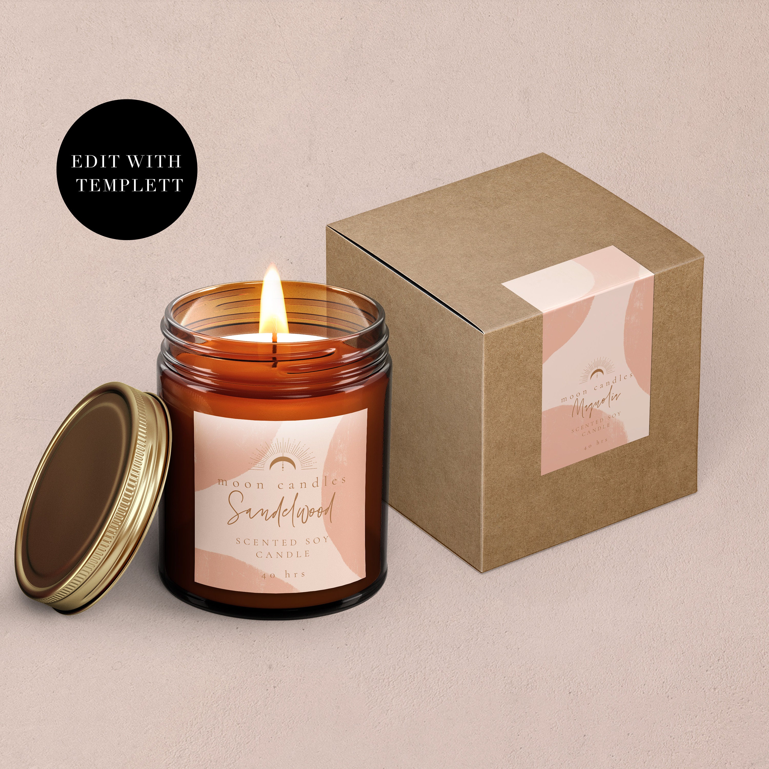 Soy Candle Labels Set Printable Candle Packaging Bundle Online Editable ...