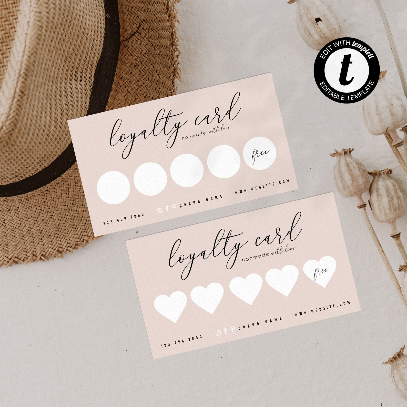 Customer Loyalty Card Template Editable Loyalty Card DIY | Etsy