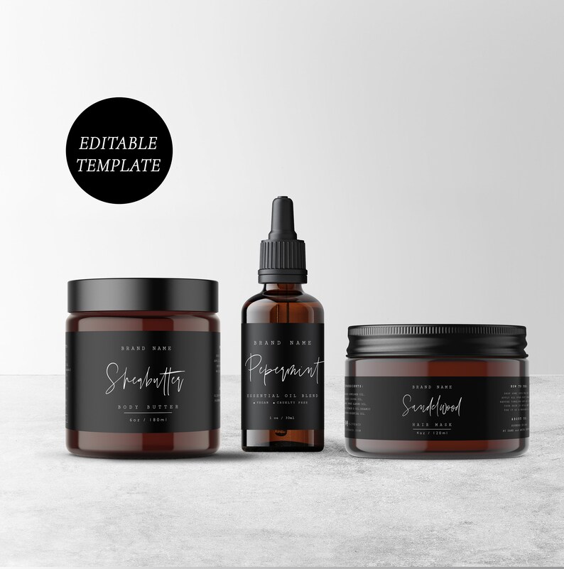 Editable Cosmetic Label Template Custom Beauty Product Label - Etsy UK