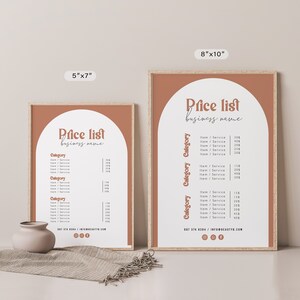Price List Template, Editable Price List, Printable Price Sheet ...