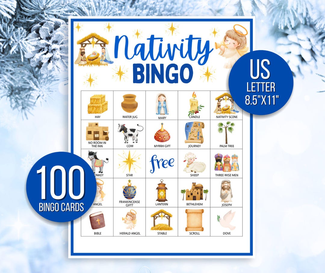 Nativity Bingo Cards, Christmas Bingo, Christmas Activity, Nativity ...