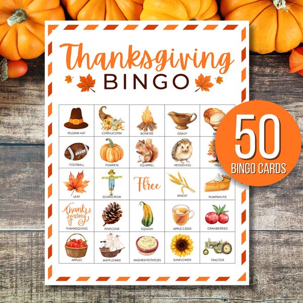 Thanksgiving Bingo - Etsy