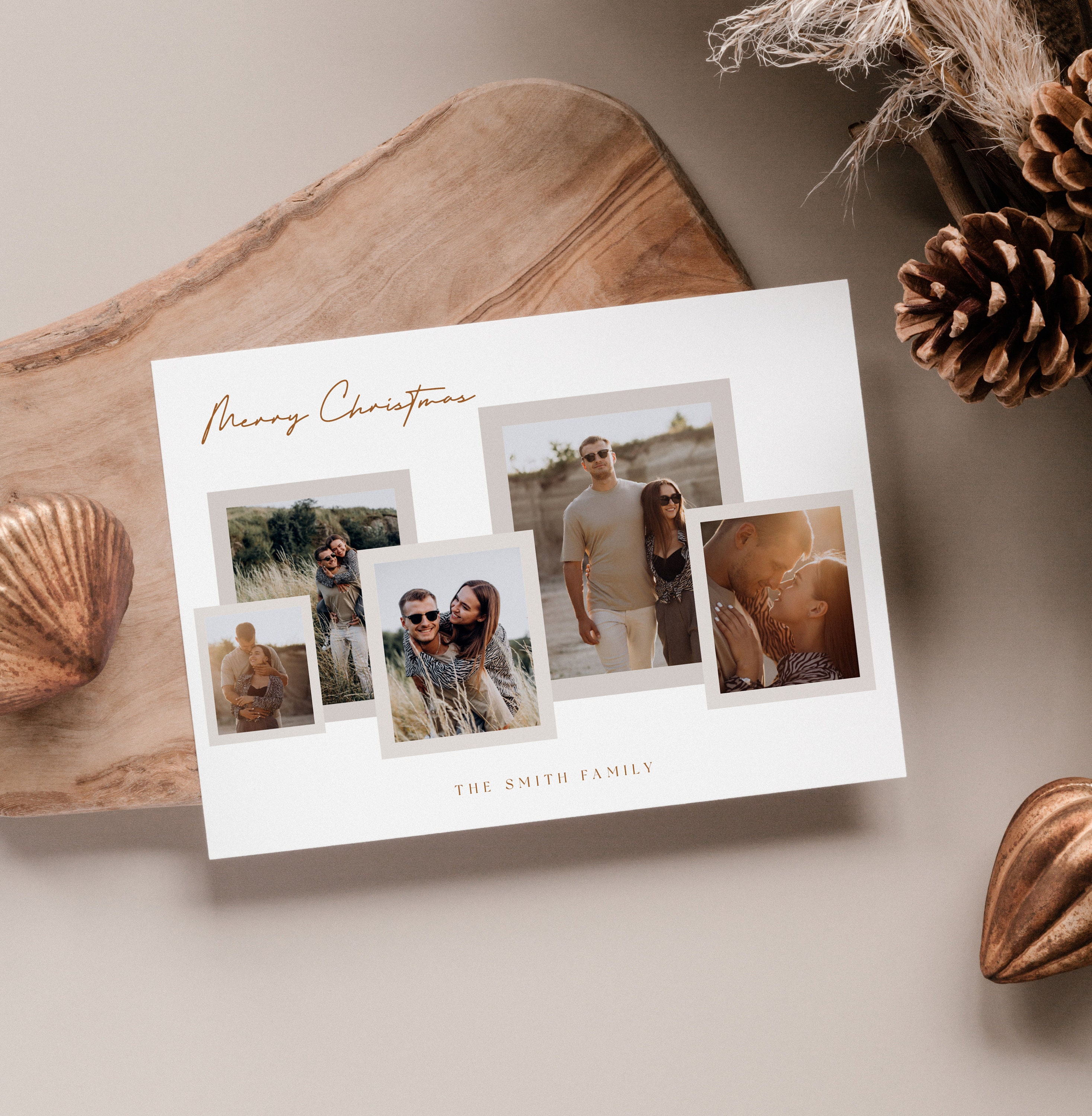 Holiday Photo Card Template Self Editing Christmas Card - Etsy