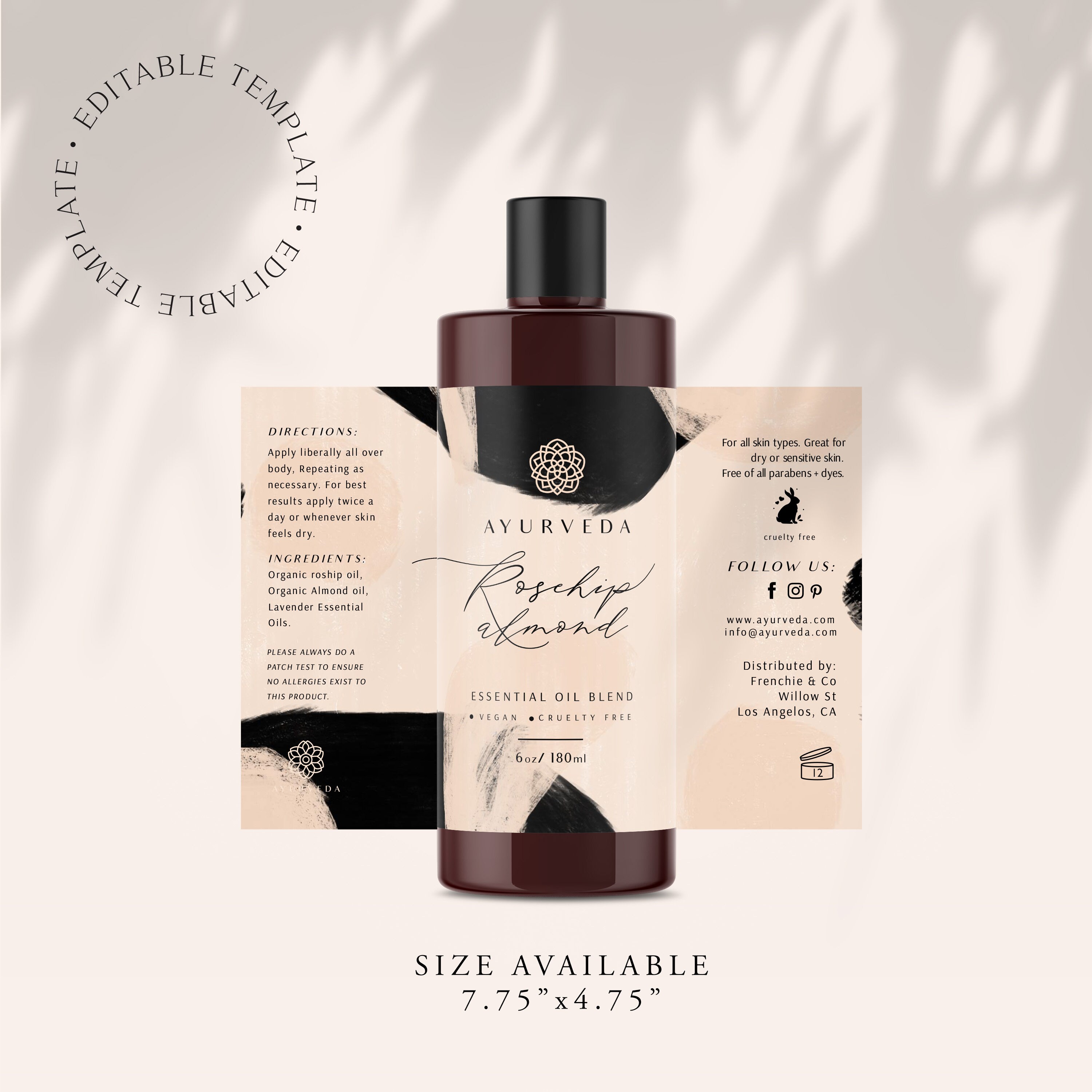 Editable Cosmetic Label Template Custom Beauty Product Label Etsy Editable Cosmetic Label Template Custom Beauty Product Label Etsy