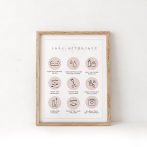 Lash Aftercare Poster Template, Editable Lash Care Poster, Lash ...