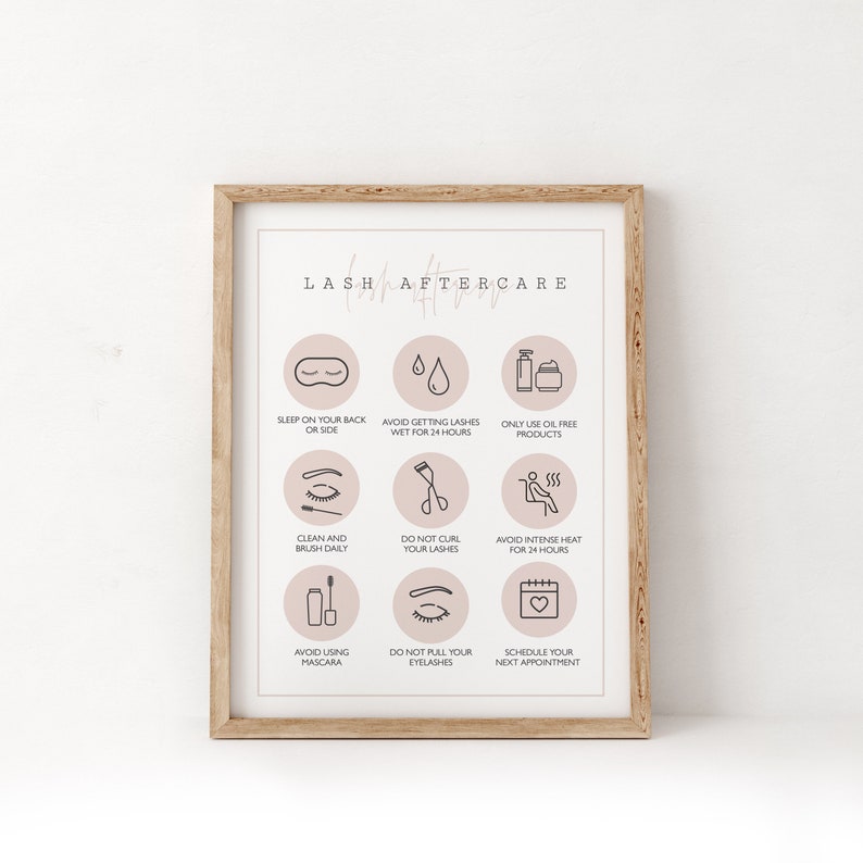 Lash Aftercare Poster Template Editable Lash Care Poster - Etsy