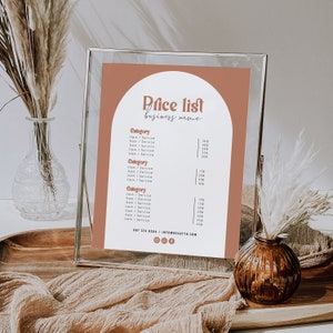 Price List Template, Editable Price List, Printable Price Sheet ...