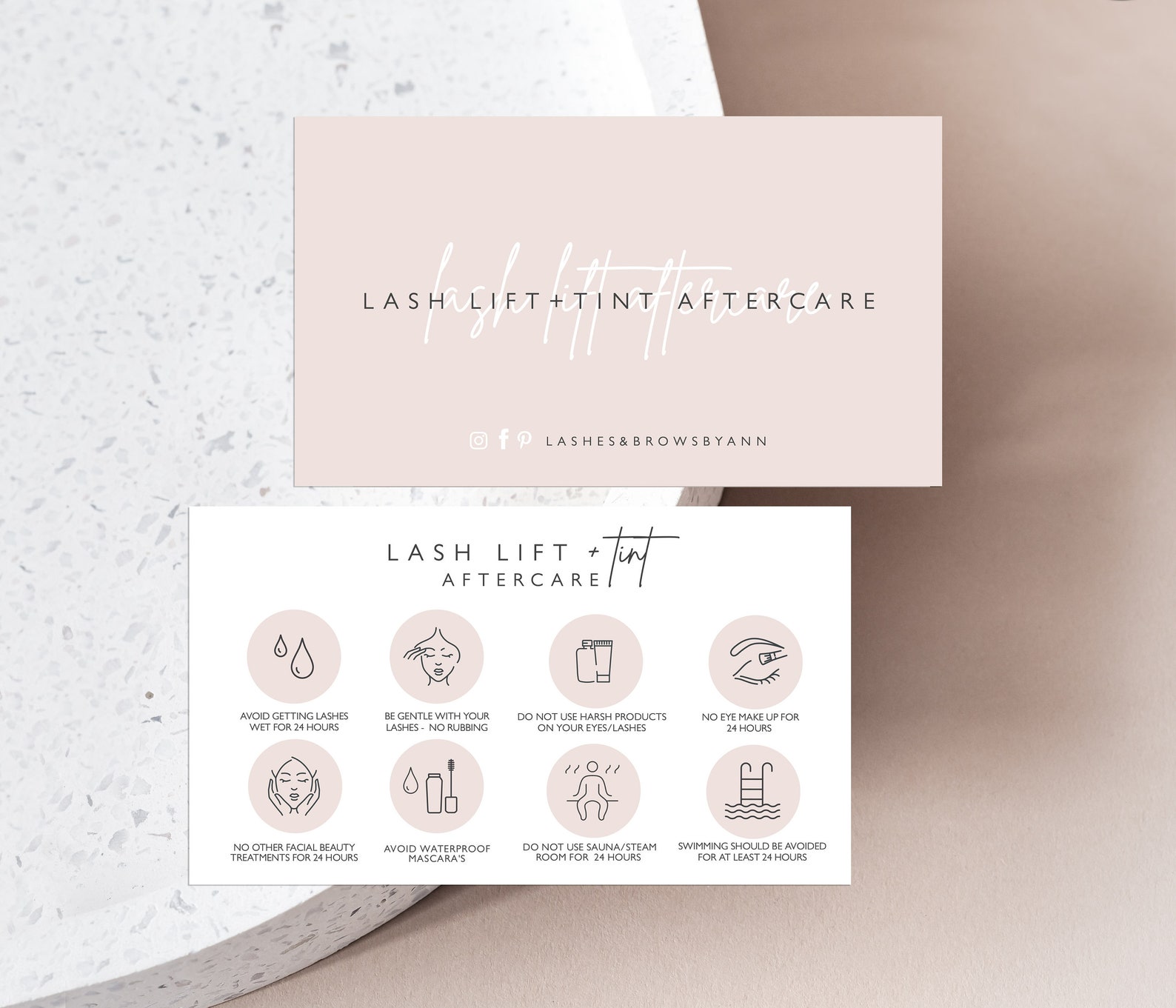 Lash Lift and Tint Aftercare Card Template Editable Lash - Etsy