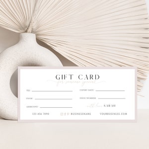 Small Business Gift Certificate Template, Editable Gift Card Template, Printable Gift Cards, DIY ...