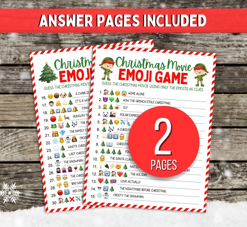 Christmas Movie Emoji Game, Christmas Movie Emoji Pictionary, Christmas ...